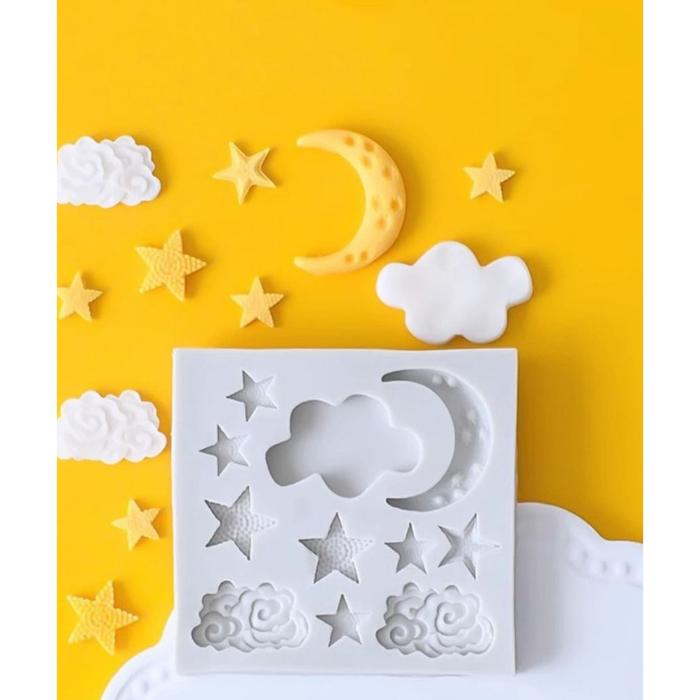 Forma silicon cu stelute, luna si nori - eMAG.ro