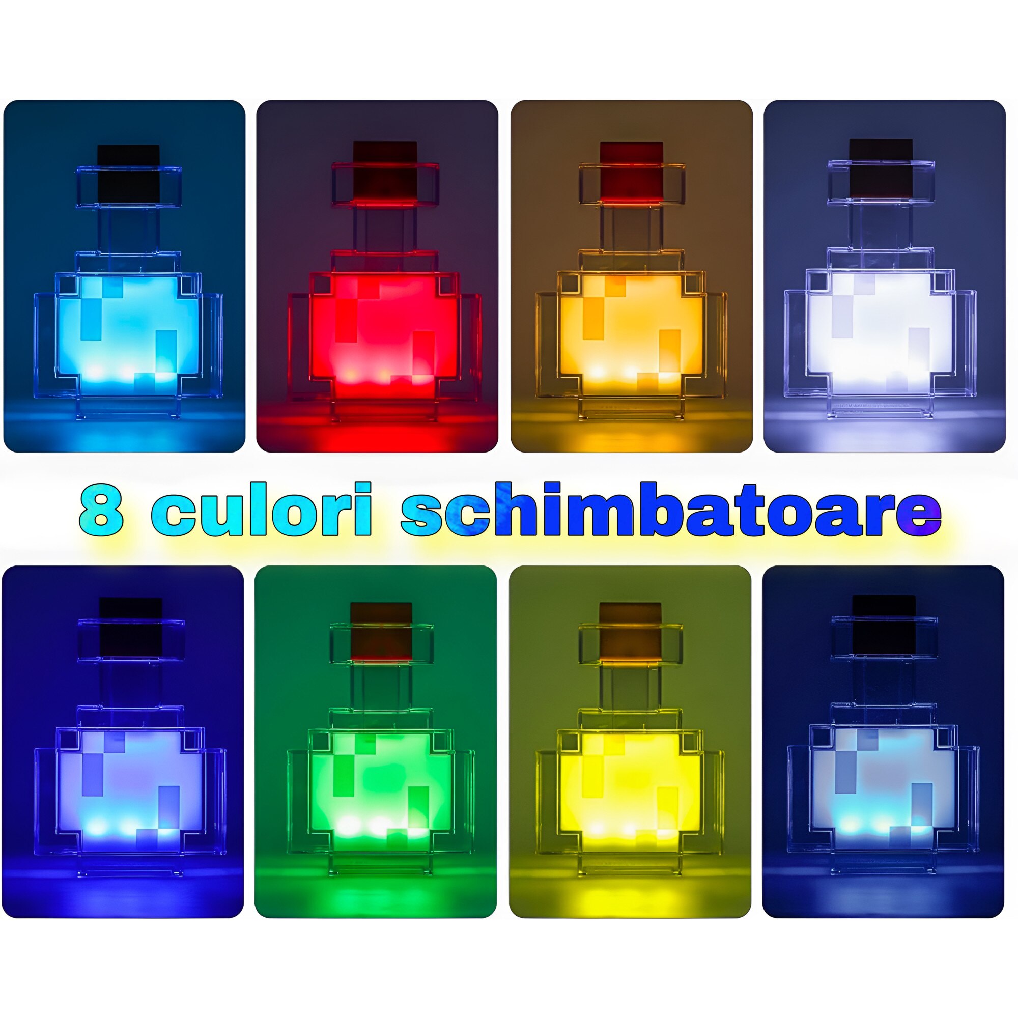 Lampa de veghe Minecraft Originala, Premium, Lumina nedaunatoare ...
