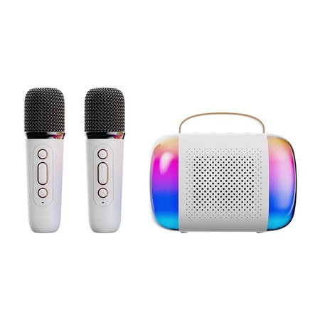 Set boxa portabila/2 microfoane, Bluetooth, Alb - eMAG.ro