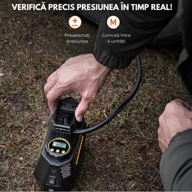 Compresor Auto Portabil - Pompa Masina, Biciclete, Moto, Saltele ...