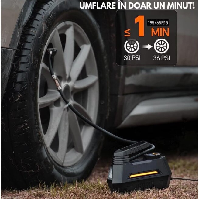 Compresor Auto Portabil - Pompa Masina, Biciclete, Moto, Saltele ...