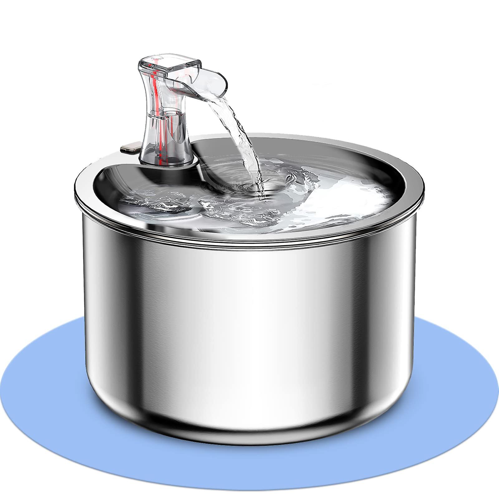 Fantana de apa pentru caini/pisici, Jormftte, Inox, 2l, Argintiu - eMAG.ro