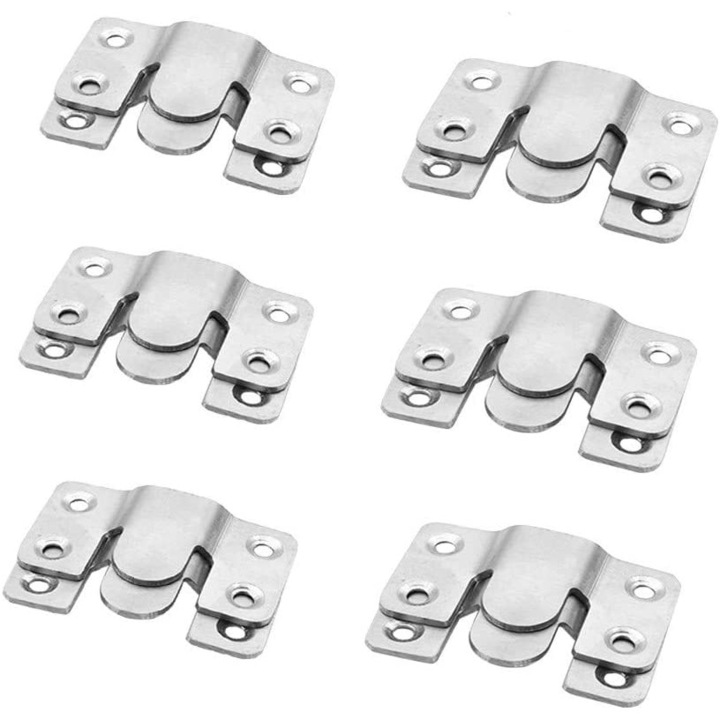 Set 6 cleme de montare, Mmgoqqt, Inox, 53 x 30 mm, Argintiu - eMAG.ro