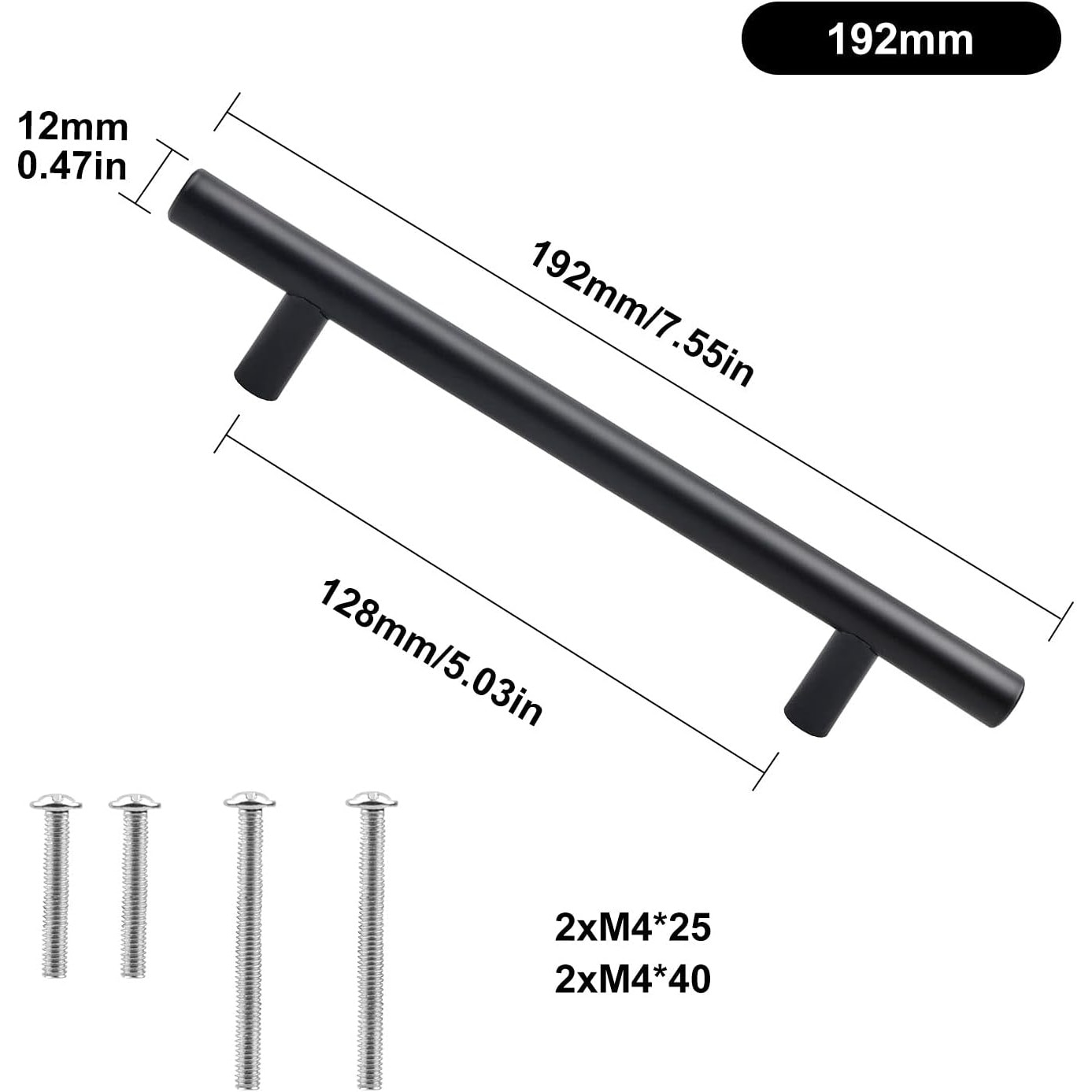 Set 10 manere pentru dulap de bucatarie, Mmgoqqt, Inox, negru, 128 mm ...