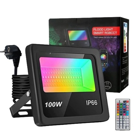 100W Smart RGB LED рефлектор за открито, с приложение и дистанционно ...