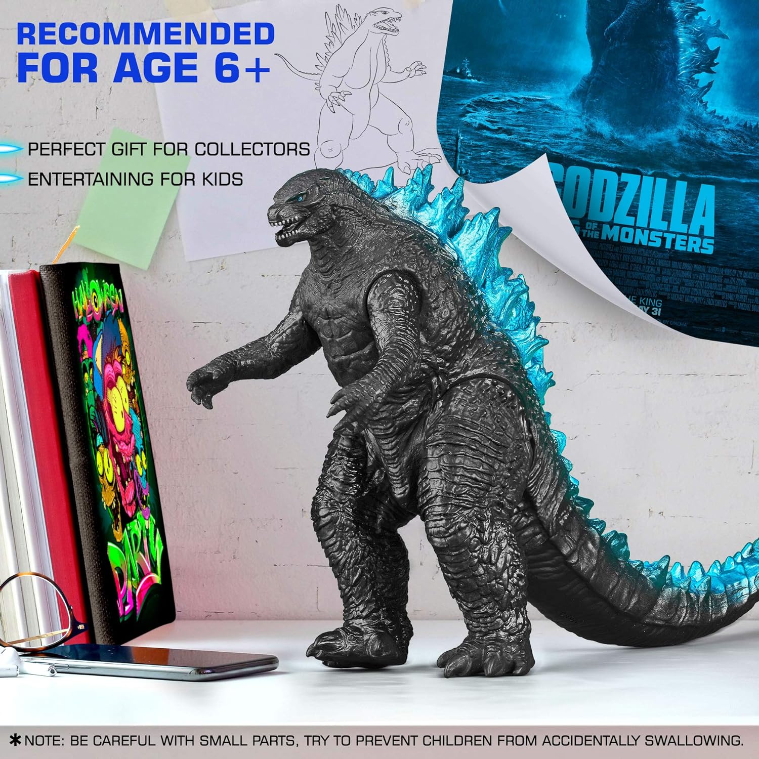 Figurina Godzilla, Jormftte, PVC, 6+, Negru/Albastru - eMAG.ro