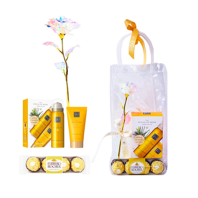 Pachet cadou Tenderness, cu set Travel The Ritual of Mehr(crema de corp ...