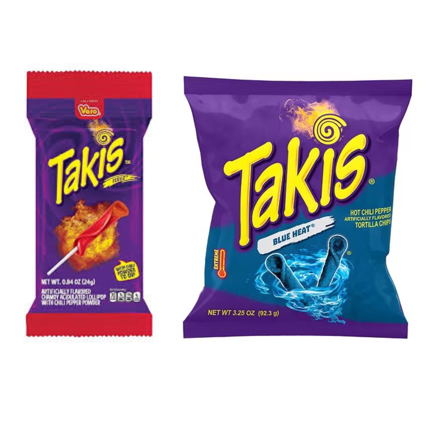 Takis Fuego Lollipop 24g + Takis Blue Heat Chips 92.3g - eMAG.bg