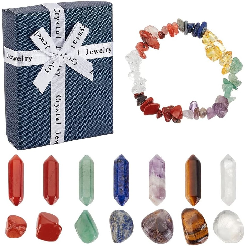 Set de 15 bucati de cristale de piatra naturala cu cutie cadou Cristale ...