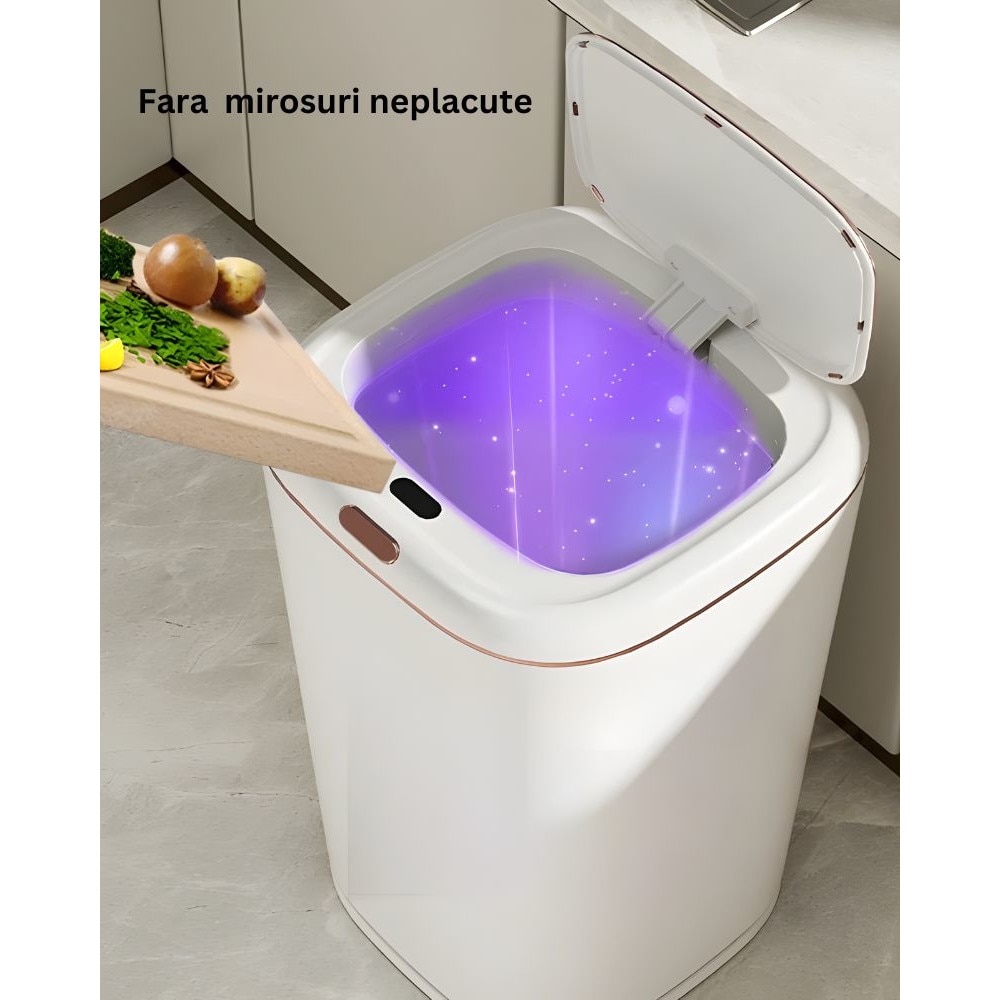 Cos de gunoi automat de 40 l cu capac, Inteligent, Cu senzor de miscare ...