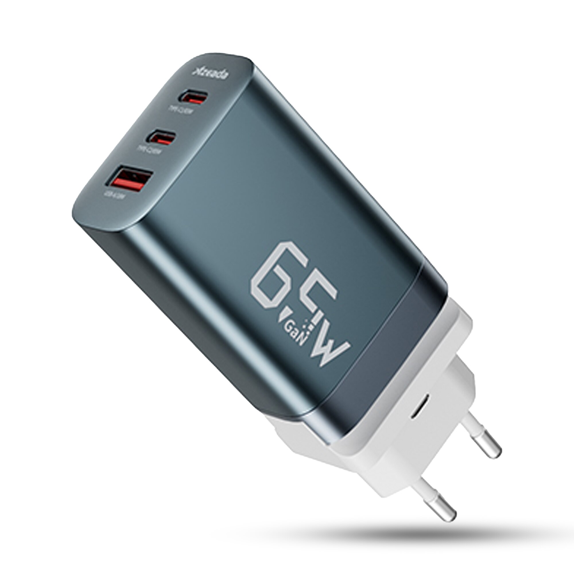 Incarcator Retea Timebox, 3 Porturi, 65W Fast Charge, 2 x Type-C, 1 x USB, Compatibil Laptop ...