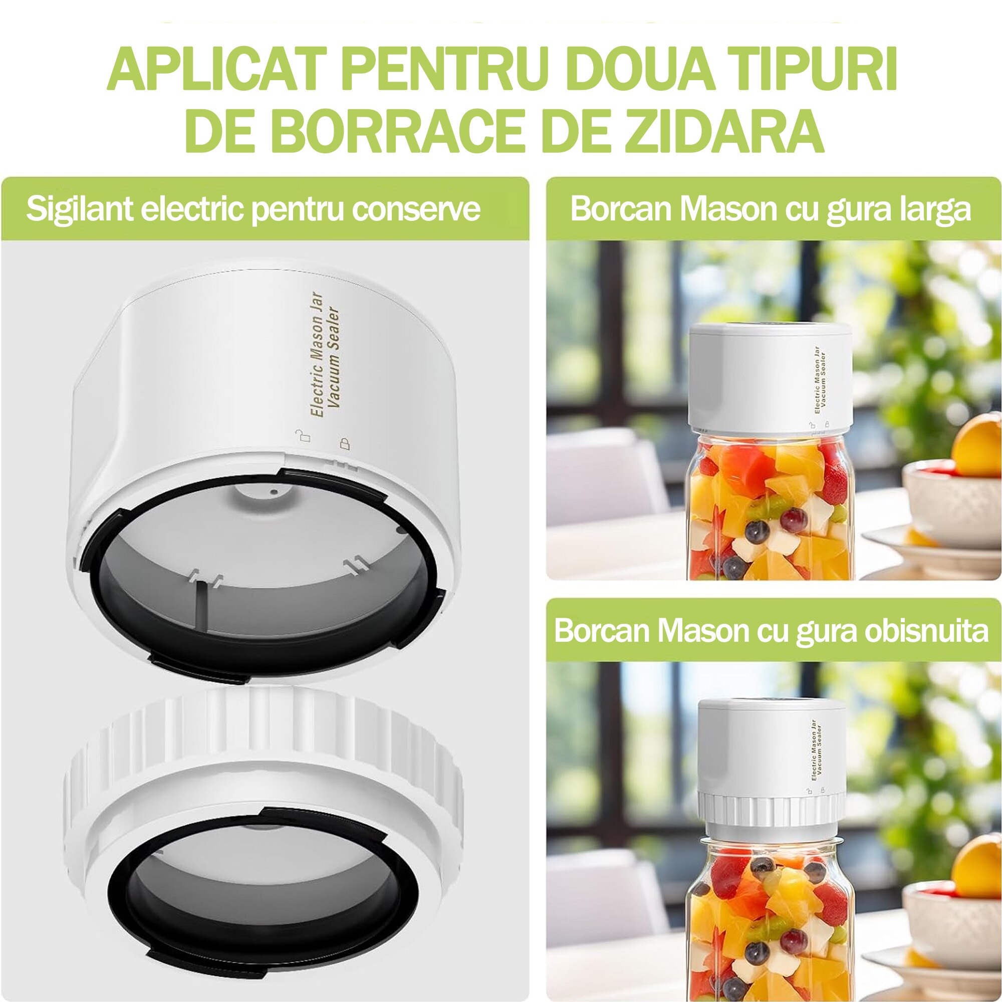 Kit de etansare in vid pentru borcane electrice, Atedir, ABS, Alb - eMAG.ro