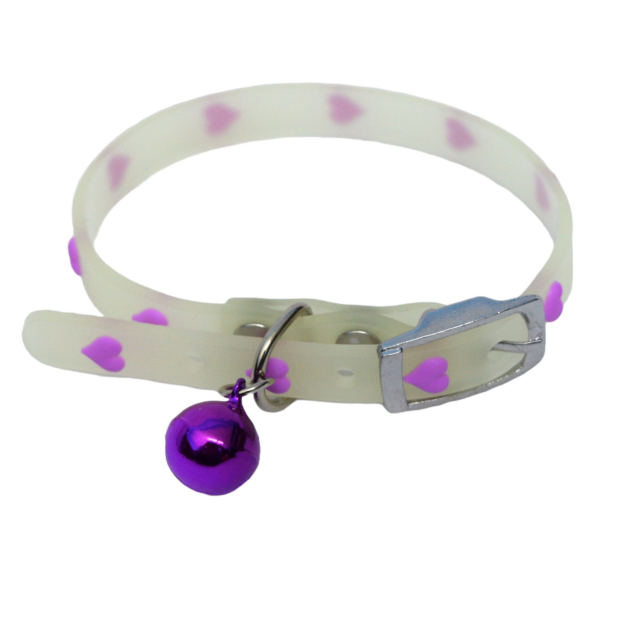 Zgarda pentru animale de casa, ajustabila, cu clopotel, fosforescenta ...