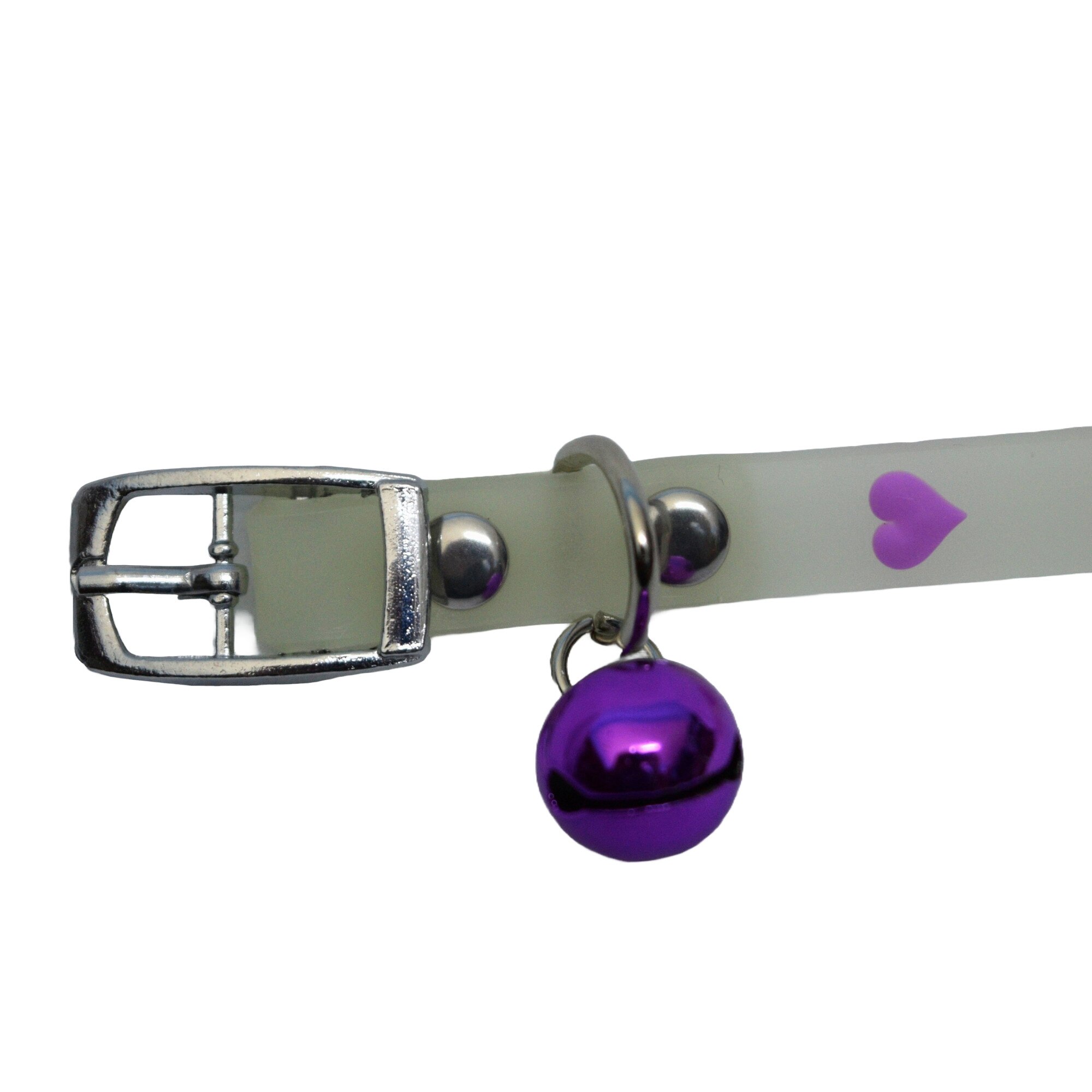 Zgarda pentru animale de casa, ajustabila, cu clopotel, fosforescenta ...