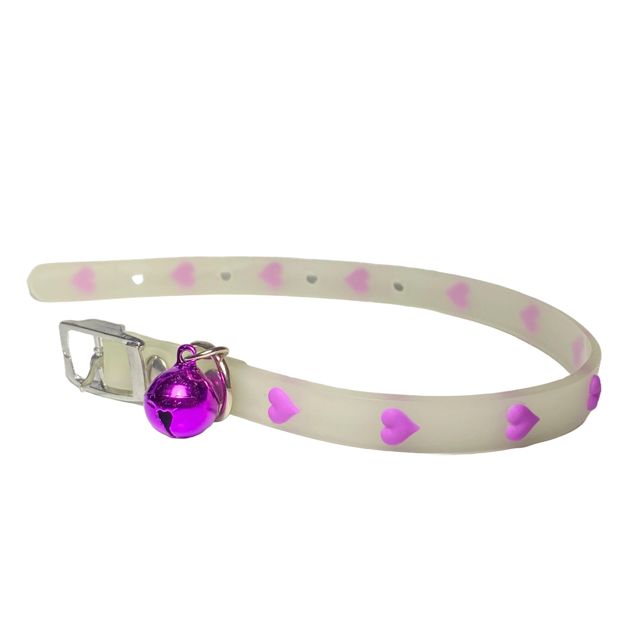 Zgarda pentru animale de casa, ajustabila, cu clopotel, fosforescenta ...