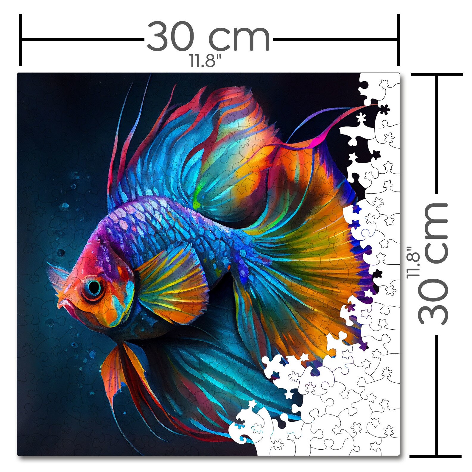 Дървен пъзел, над 1200 елемента, 30 х 30 см - eMAG.bg