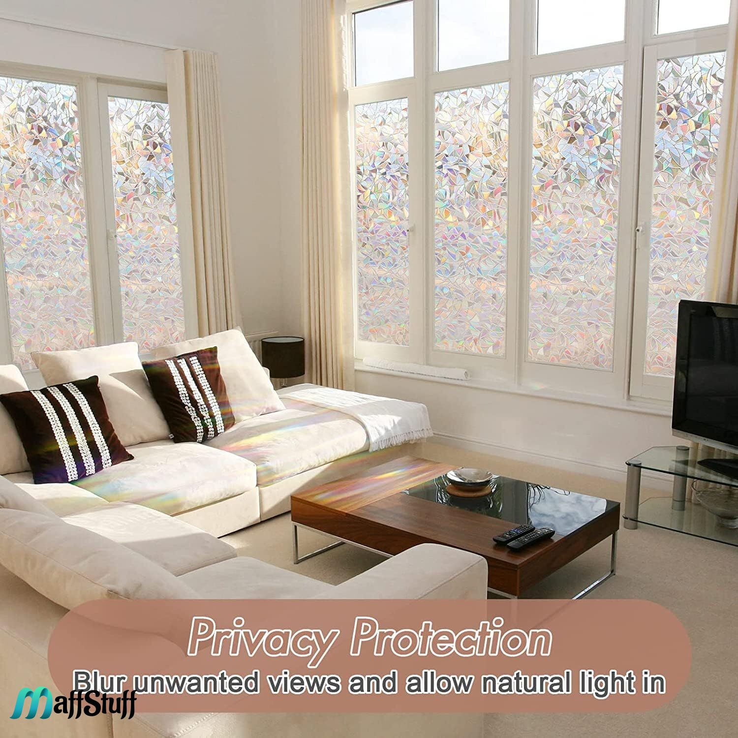 Folie Decorativa Geamuri, Pentru Intimitate si Protectie Solara, Model ...