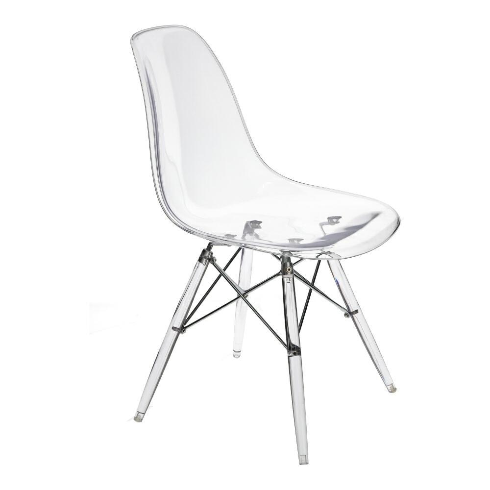 Scaun bucatarie, ArtPro, Polipropilena/Metal, Transparent/Argintiu ...