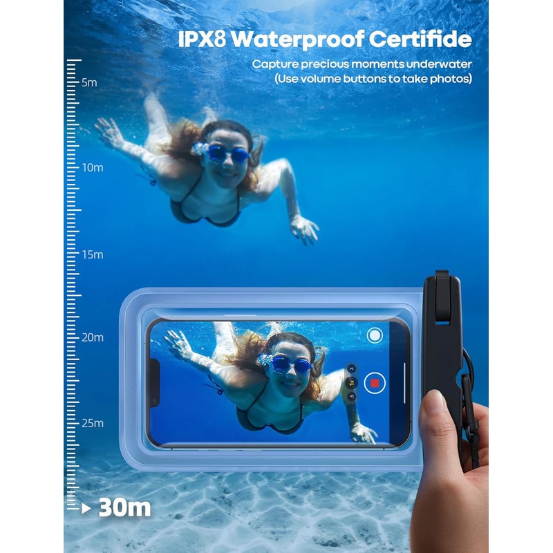 Set 2 huse telefon, Plastic/PVC, Rezistente la apa, Universal ...