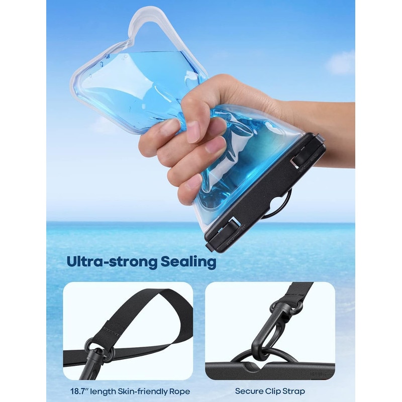 Set 2 huse telefon, Plastic/PVC, Rezistente la apa, Universal ...