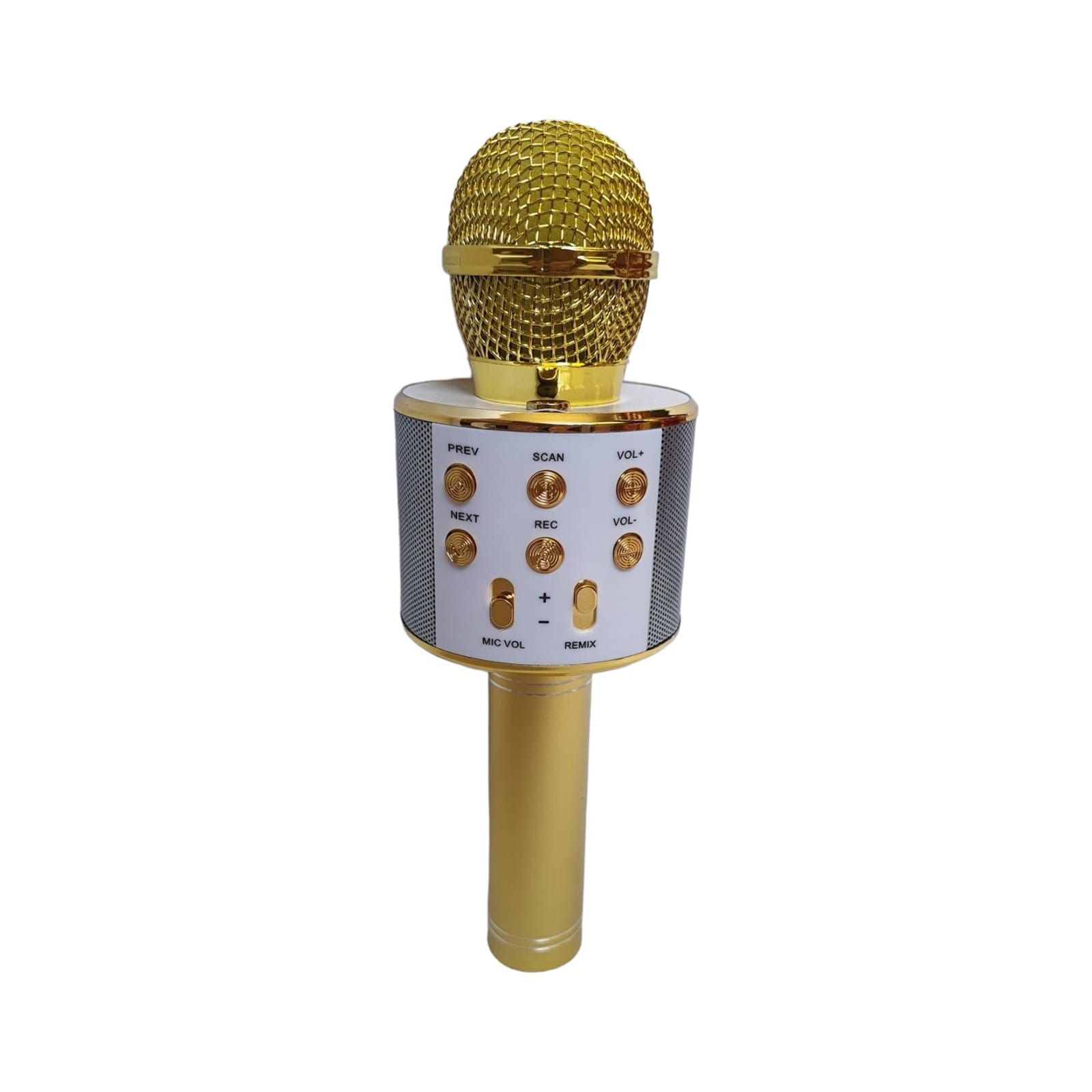 Microfon karaoke auriu cu bluetooth si boxa - eMAG.ro