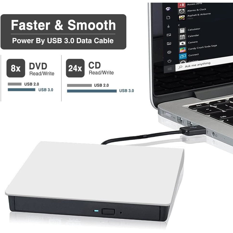Unitate externa CD/DVD, Compatibil laptop, PC, Desktop, Mac Book ...