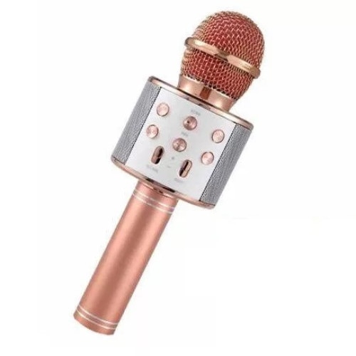 Microfon karaoke cu bluetooth si boxa incorporata, roz-gold - eMAG.ro