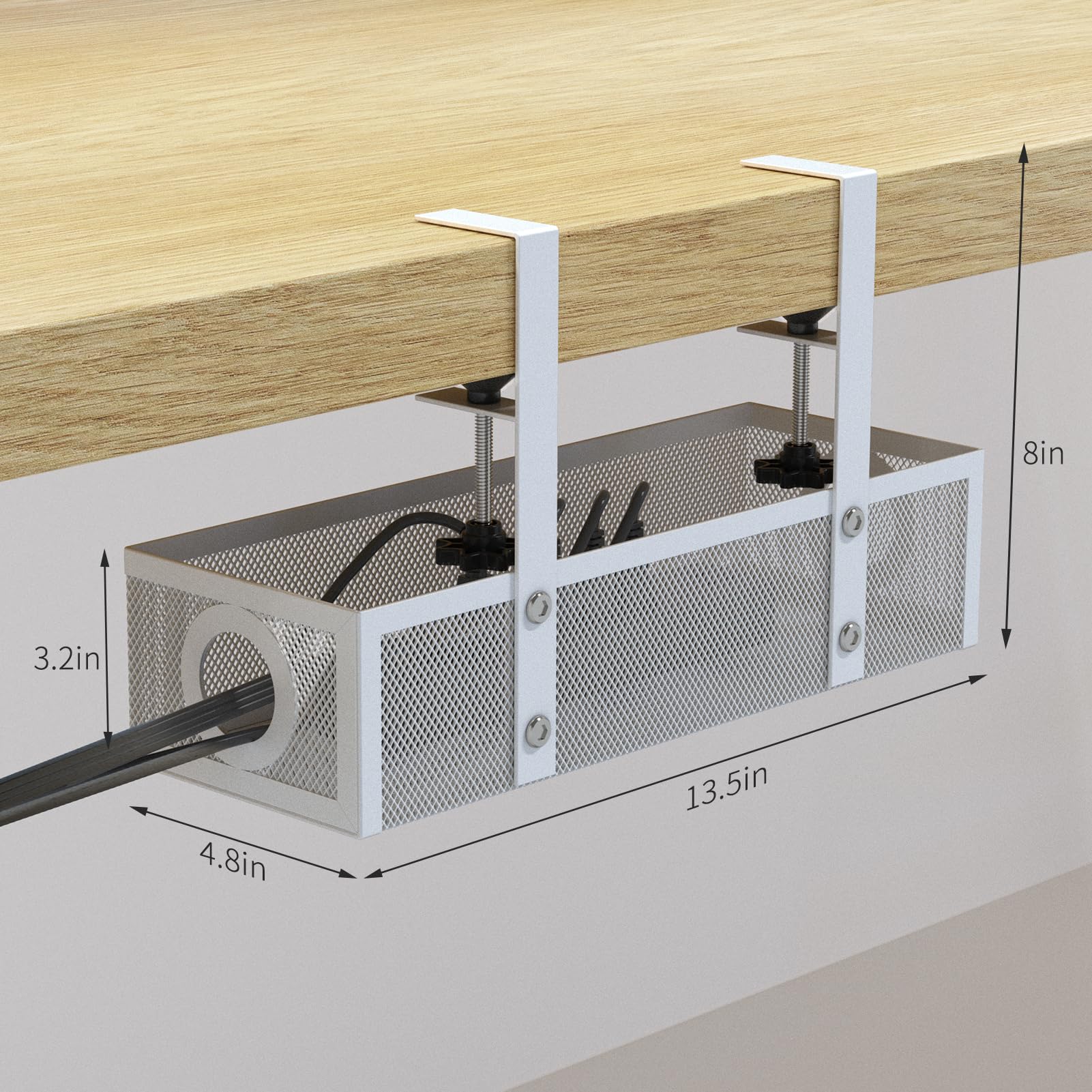 Set organizator cabluri sub birou 20 piese, WALALLA, Plastic, Alb - eMAG.ro