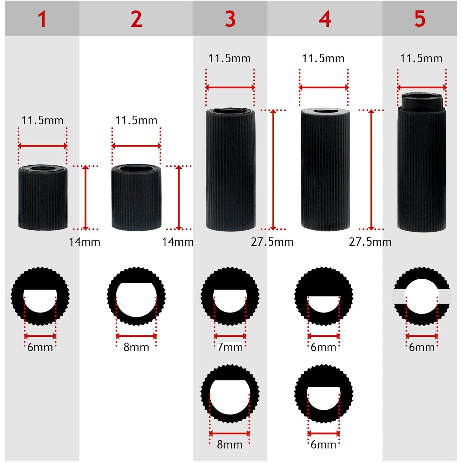 Set 4 butoane comanda aragaz, JENUOS®, Are 5 tije de dimensiuni ...