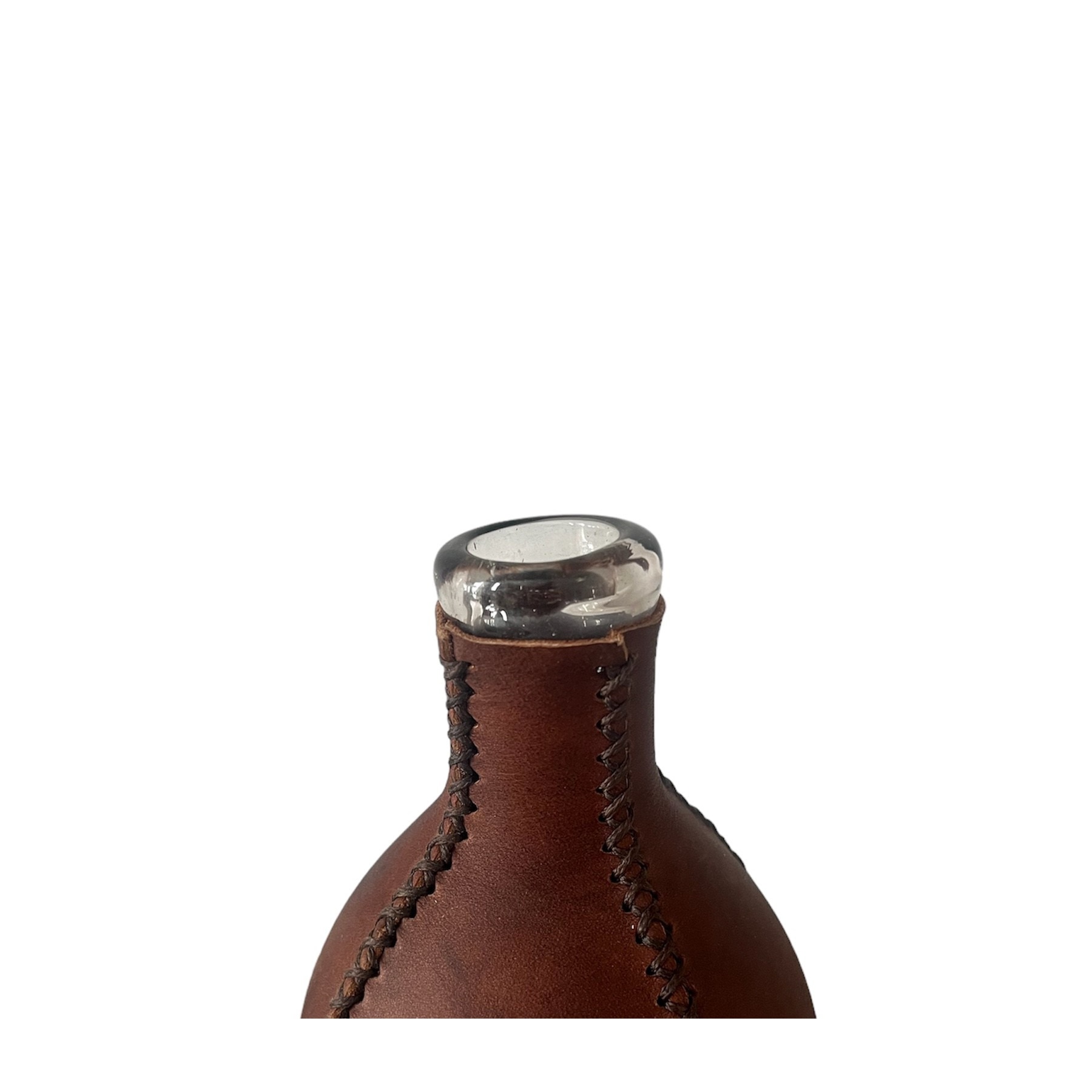 Sticla suflata manual, invelita in piele naturala, 500 ML - eMAG.ro