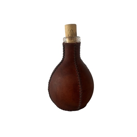 Sticla suflata manual, invelita in piele naturala, 500 ML - eMAG.ro