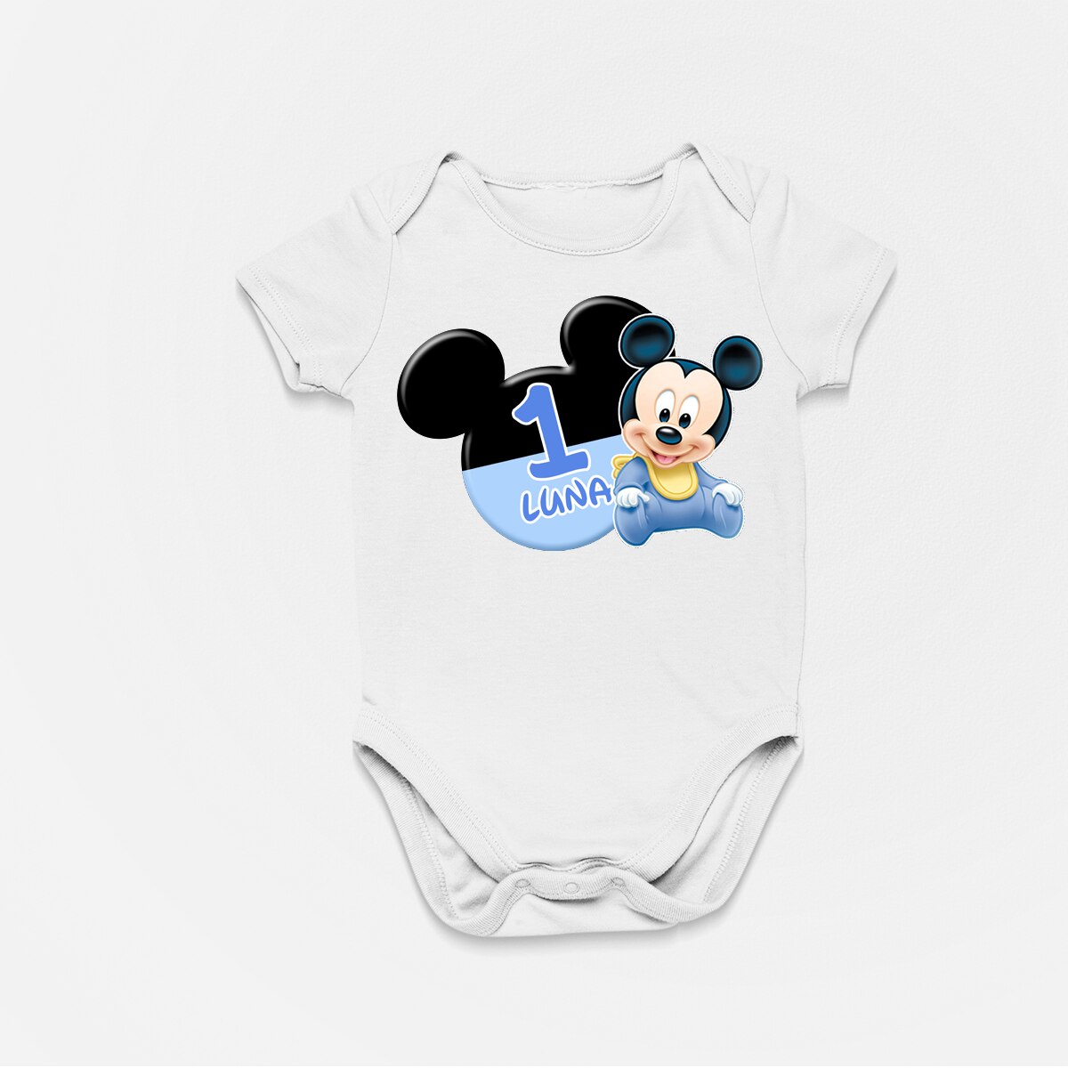 Body alb aniversar maneca scurta ''Mickey - eMAG.ro