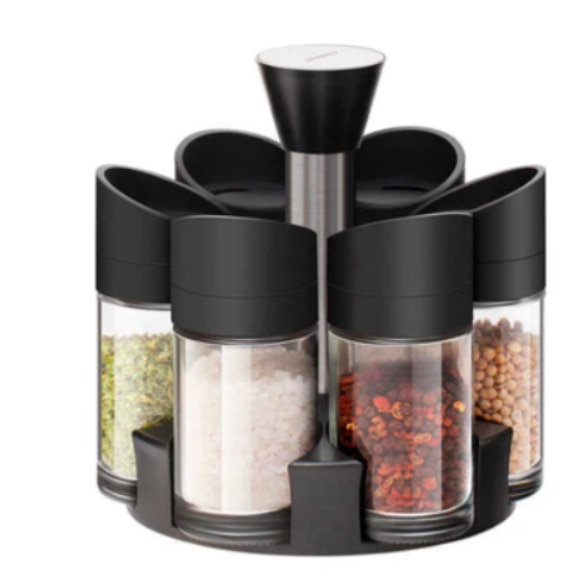 Set pentru condimente 6 piese cu suport rotativ - eMAG.ro