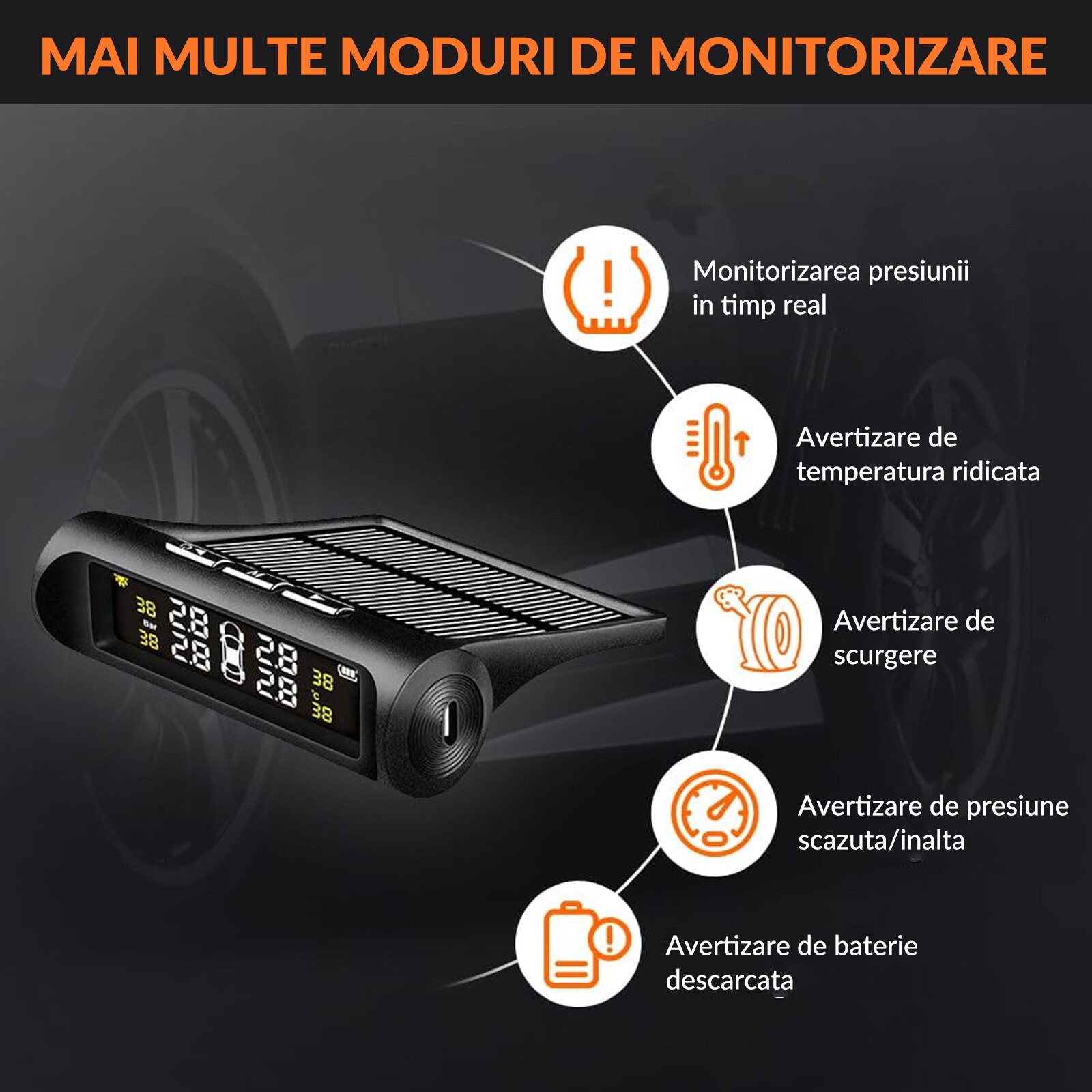 Sistem monitorizare presiune aer anvelope pentru masina, Keimi, Energie ...