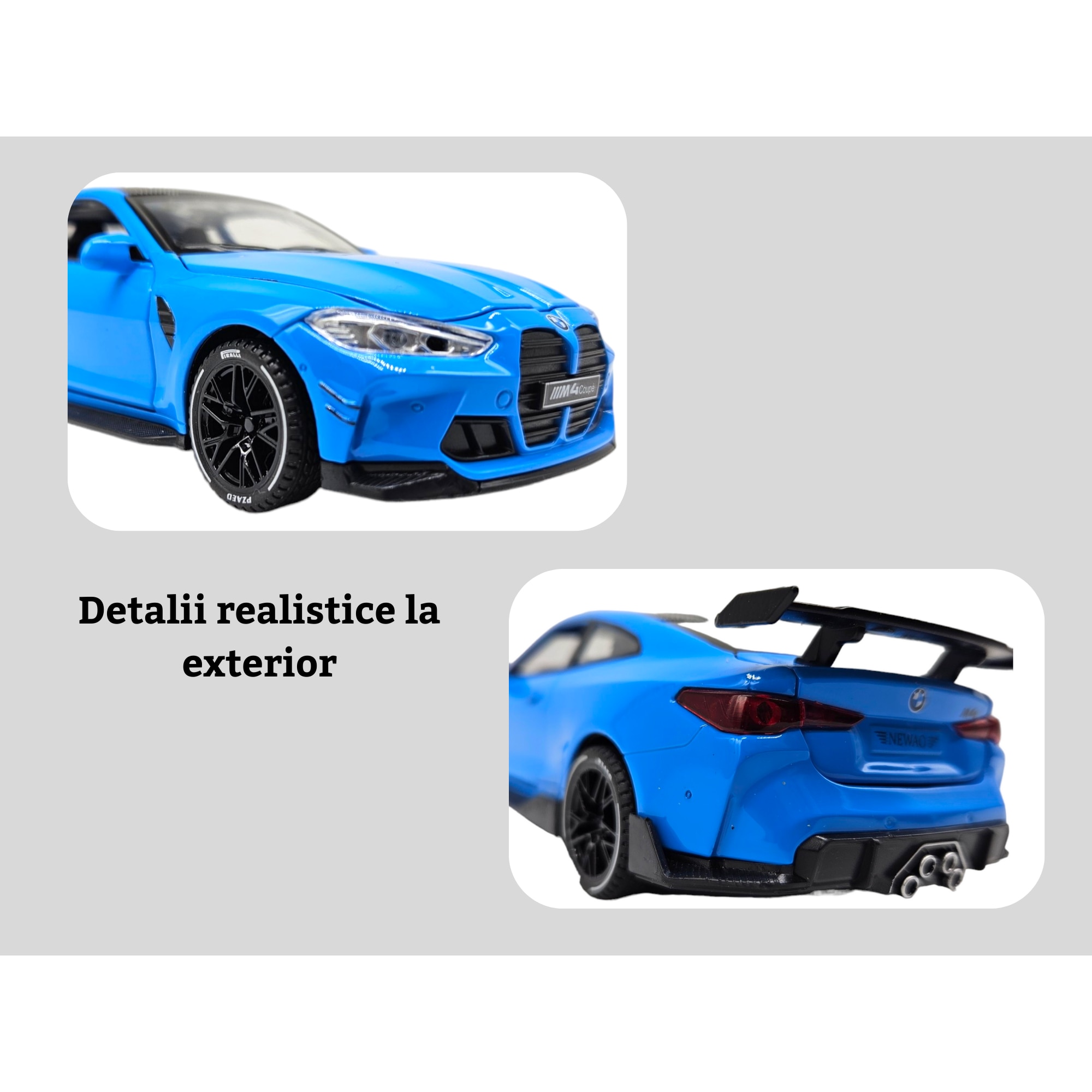 Masina metalica tip BMW M4, Usi mobile, Capota si portbagaj care se ...