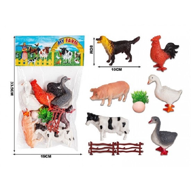 Set figurine Animale si Pasari domestice − 6 animale, 8cm - eMAG.ro