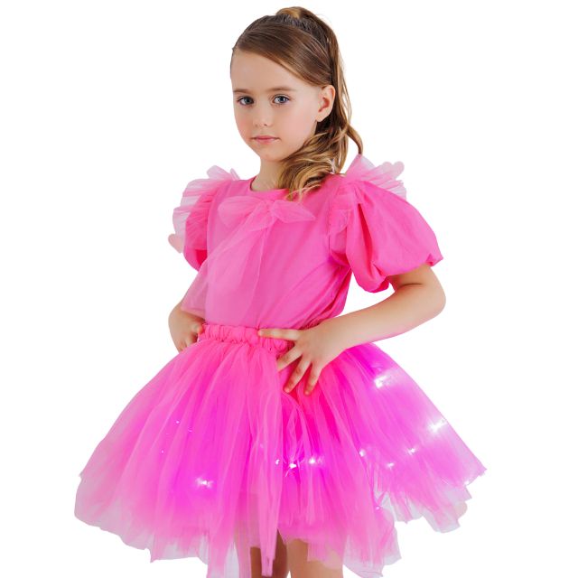 Fustita cu Luminite, Printesa, Roz Bombon - eMAG.ro