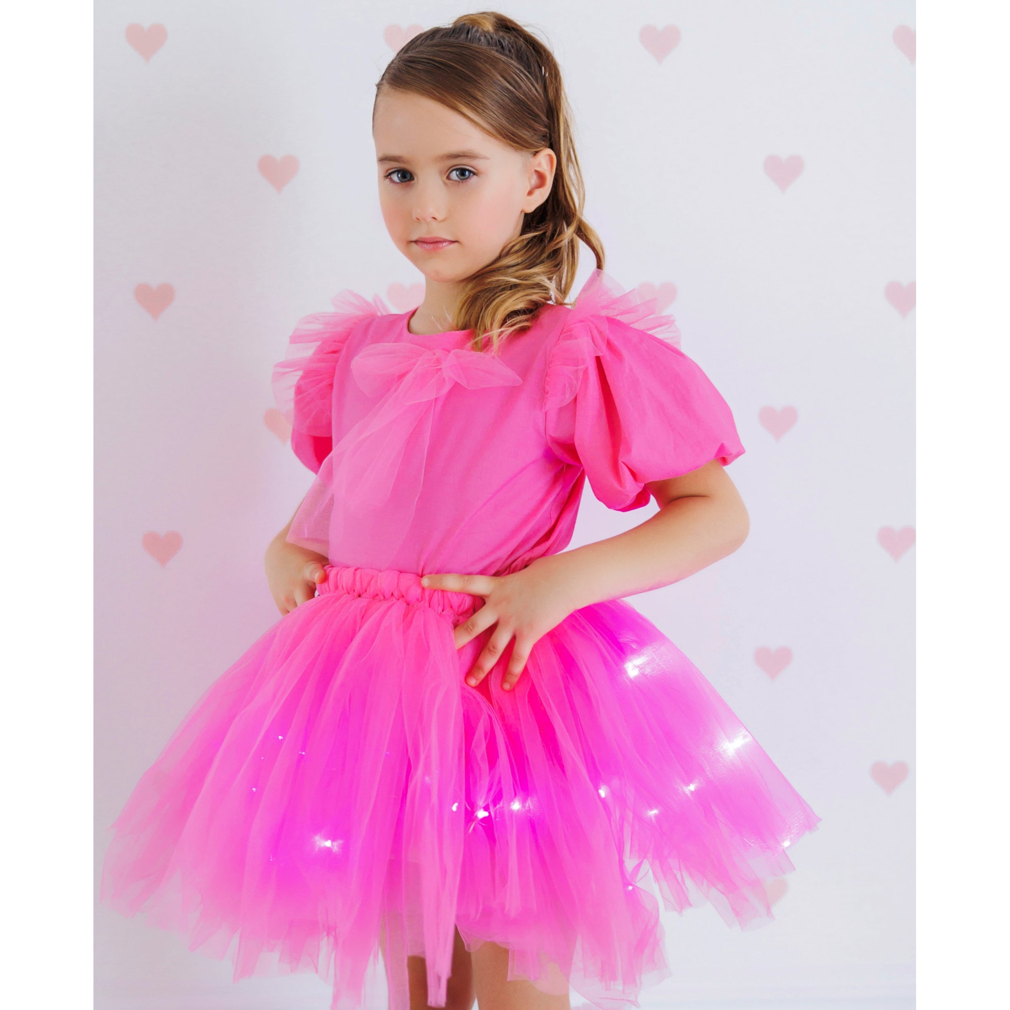 Fustita cu Luminite, Printesa, Roz Bombon - eMAG.ro