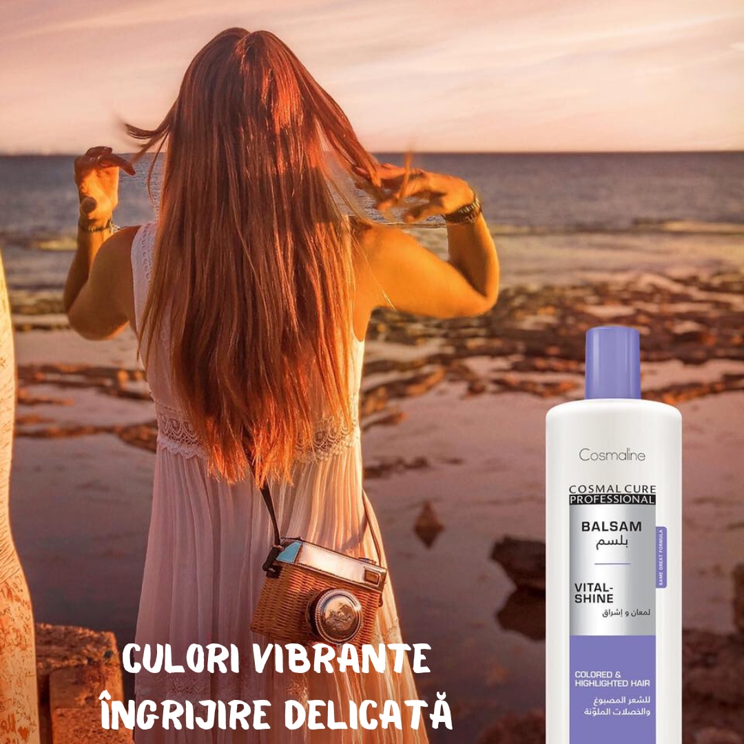 Pachet Balsam 500ml si Sampon 500ml Cosmaline Professional Vital Shine ...