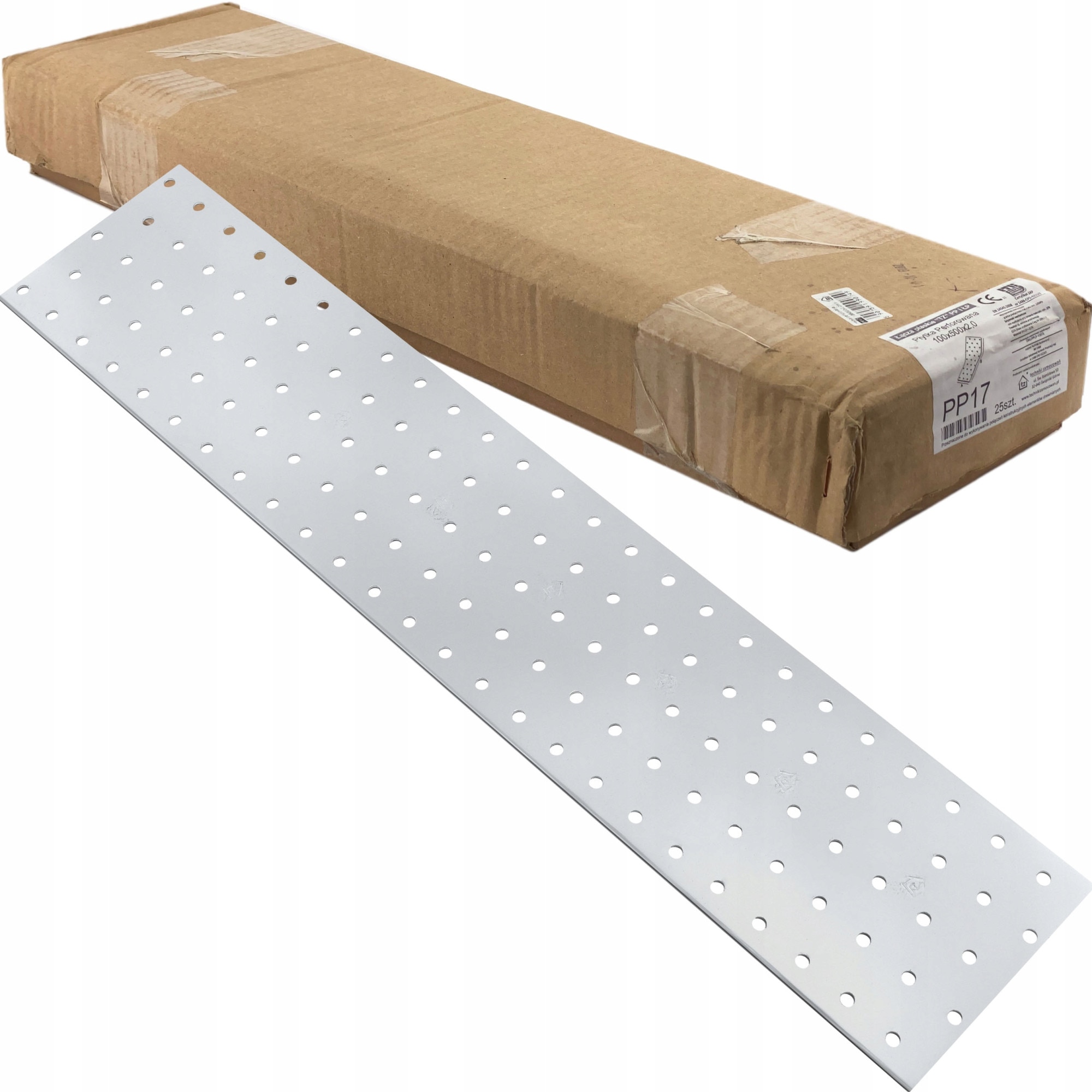 Set 25 Placa perforata pentru lemn, 100x500mm, conector dulgherie plat ...