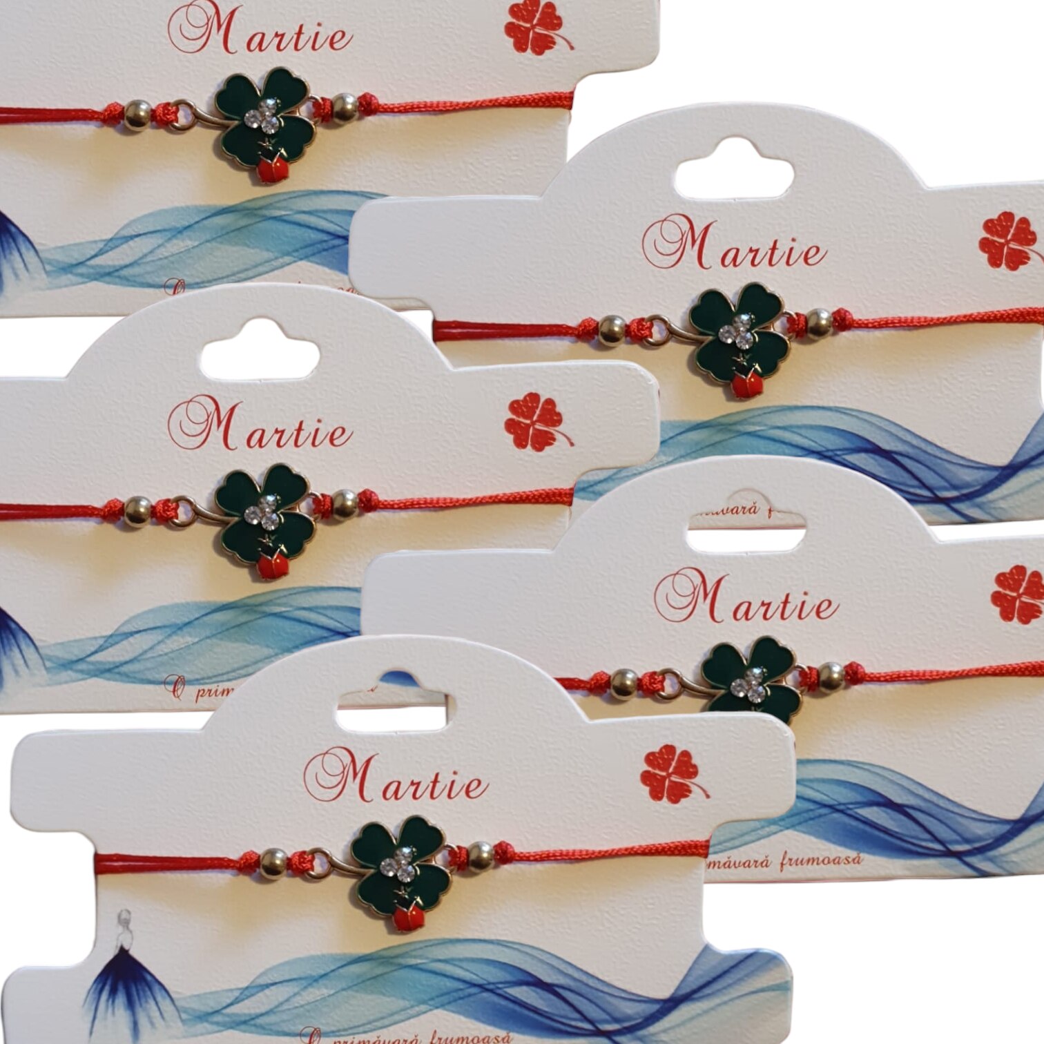 Set 4 Bratari Martisor reglabile, cu Trifoi - eMAG.ro