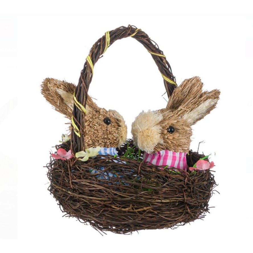 Cos Decorativ de Paste cu Iepuri - eMAG.ro