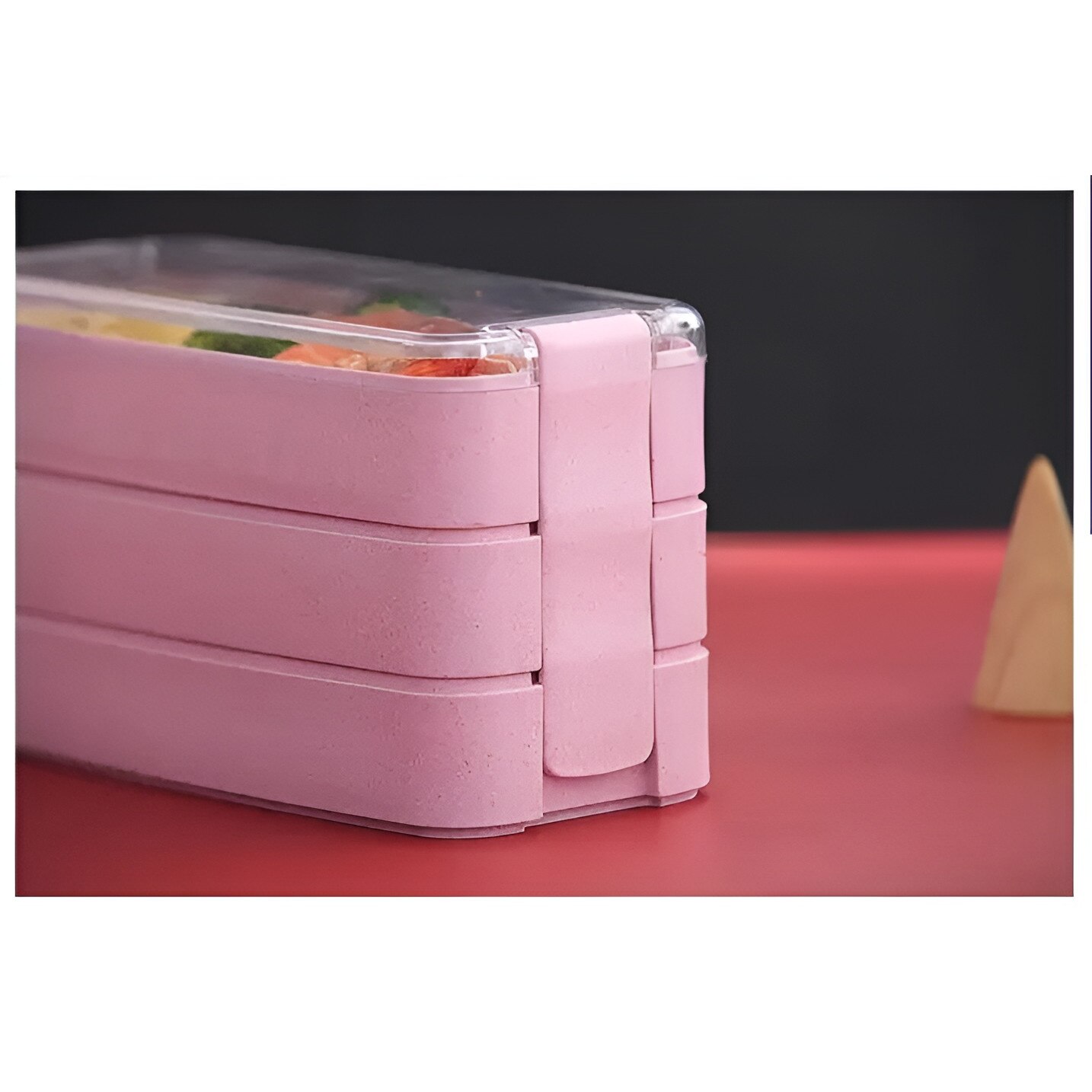 Caserola cu tacamuri pentru pranz/mancare cu 3 compartimente suprapuse ...