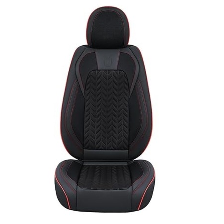 Huse Auto Premium Coverado, Set Complet, Negru cu Rosu pentru 5 Locuri ...