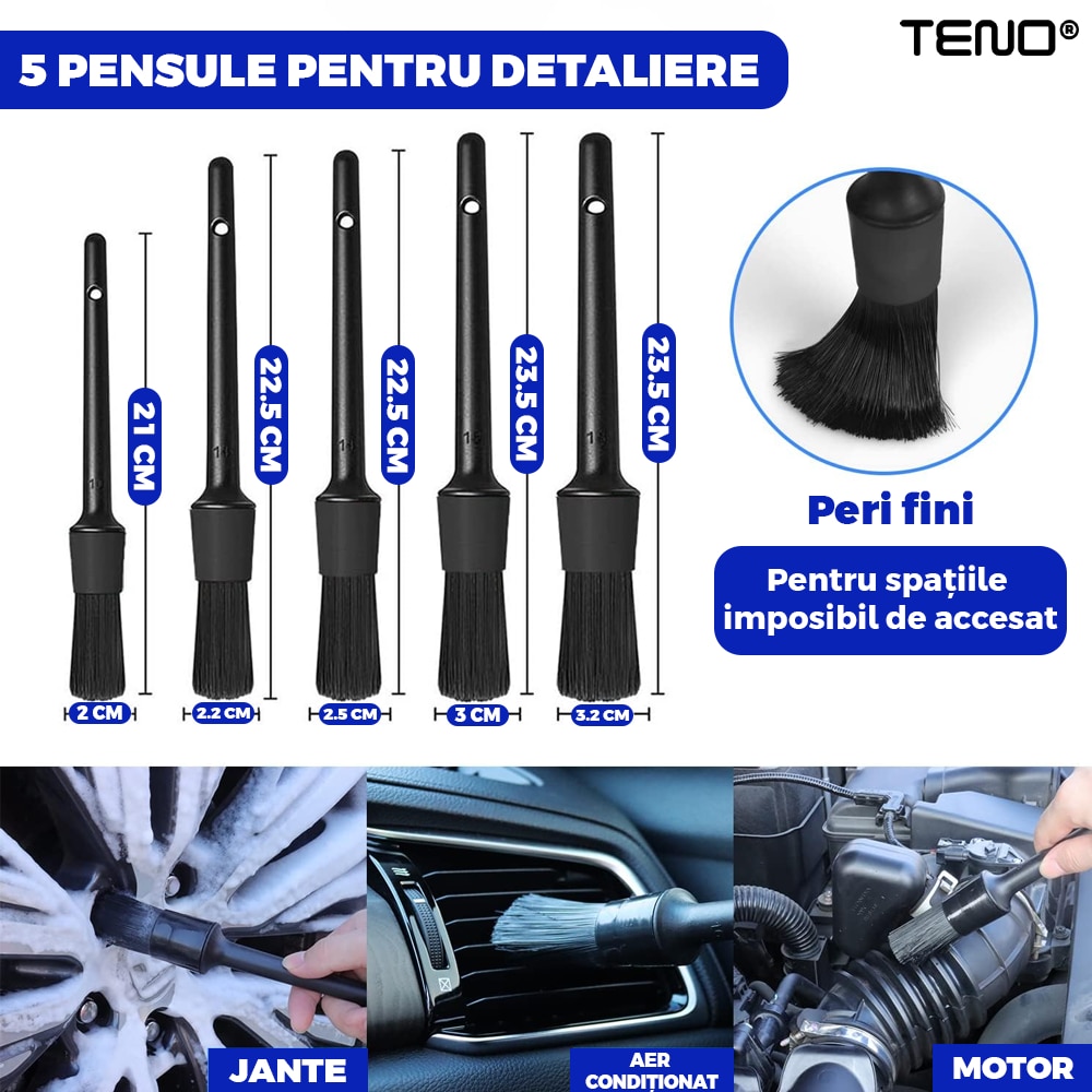 Set Premium 26 Piese Detailing Auto Teno®, curatare masina Interior ...