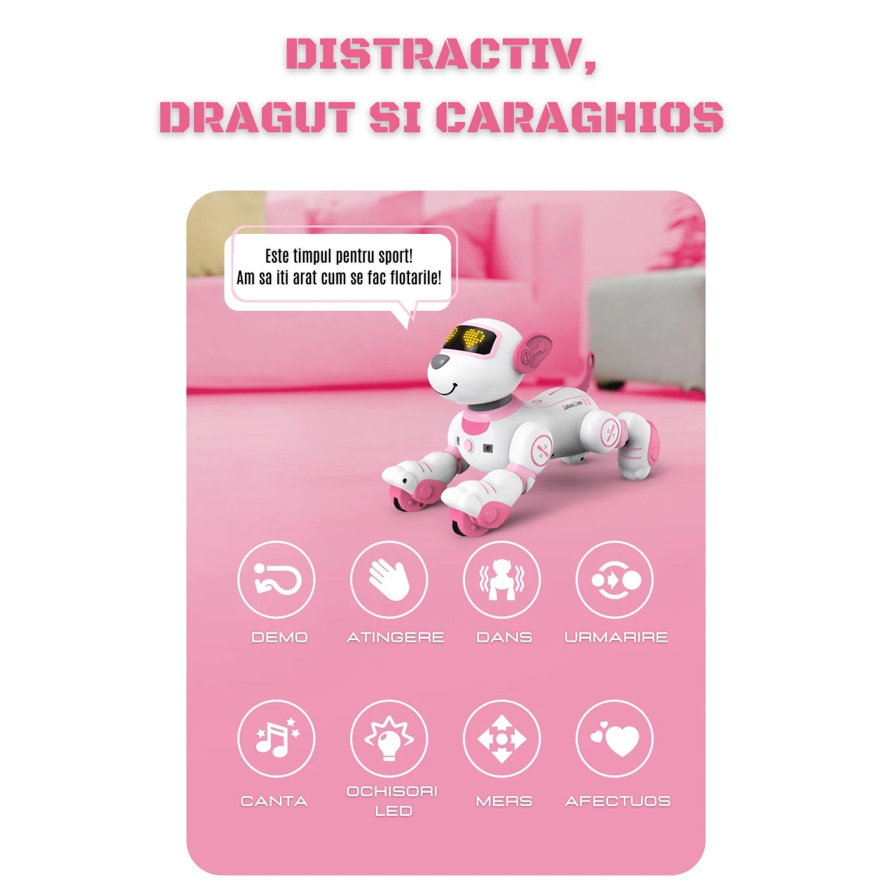 Catel Robot Inteligent cu telecomanda LEBLOU, interactiv, canta ...