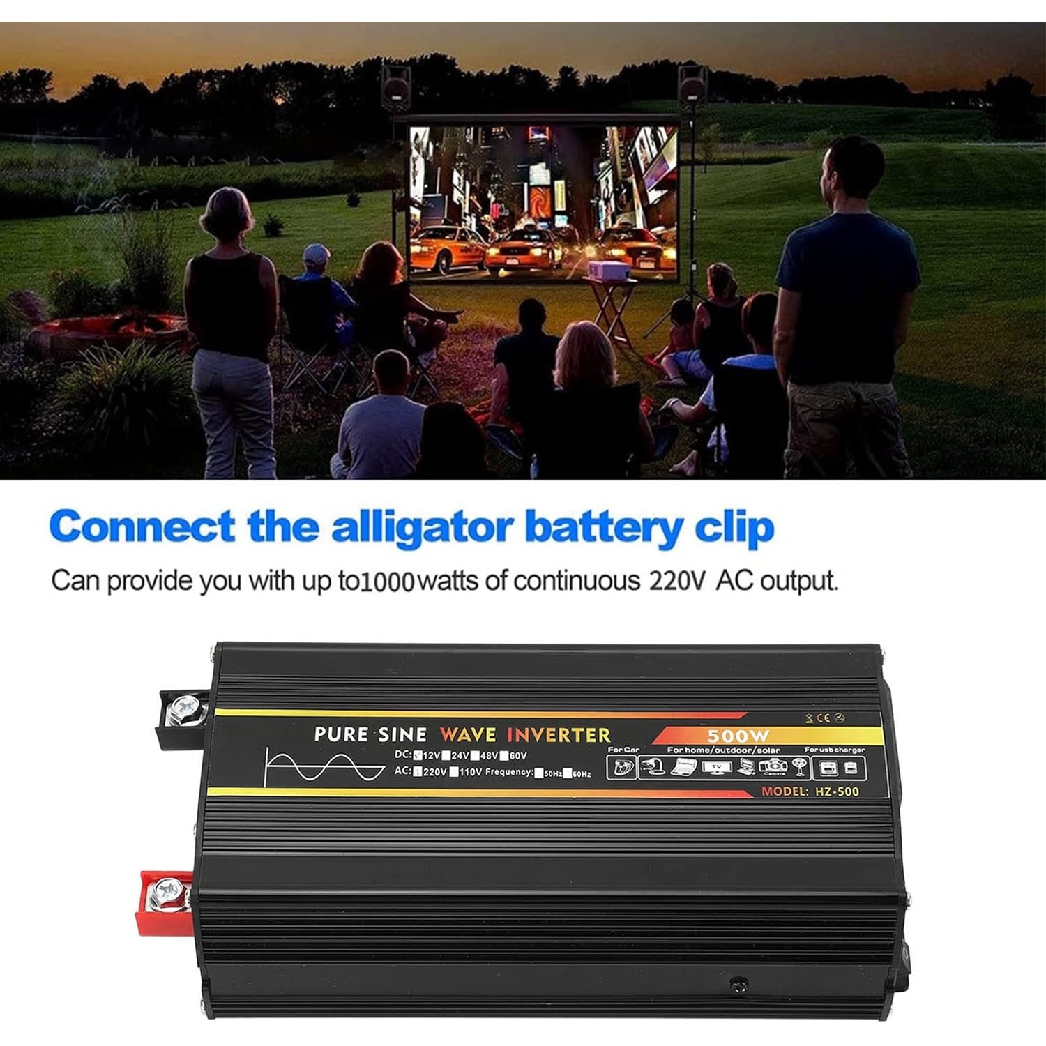 Invertor 500W-1000W, 12V - 220 V, Sinus pur, MOSMAOO®, Testat ...