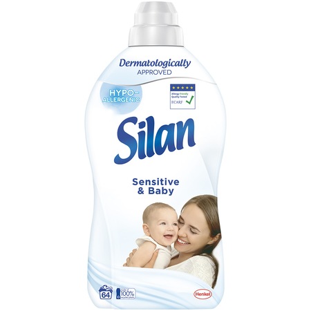 Balsam de rufe Silan Sensitive, 64 spalari, 1408 ml - eMAG.ro