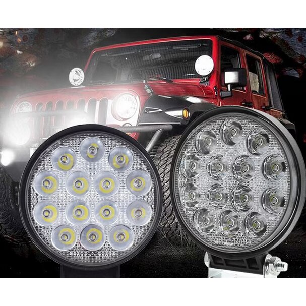 Set 4 Proiectoare LED 42W, rotund, Off Road, pentru Suv, ATV, platforme ...