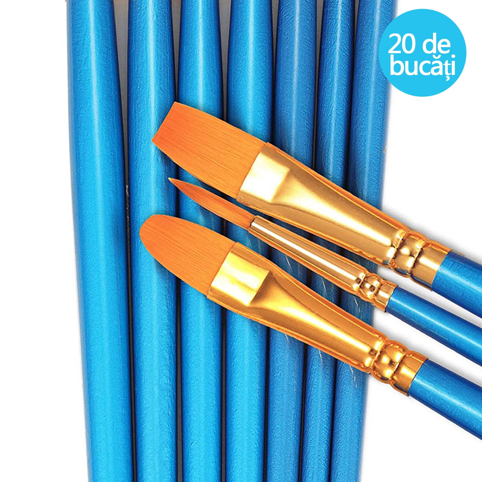 Set 20 pensule, Yulinland, Fire de par din nailon sintetic, pentru ...